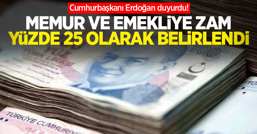 Cumhurbaşkanı Erdoğan duyurdu! Memur ve emekliye zam yüzde 25 olarak ...